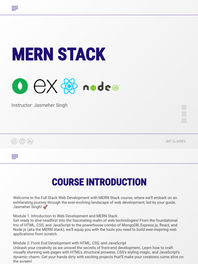 MERN Stack Web Development | PDF | Web Development | Java Script MERN Stack Web Development | PDF | Web Development | Java Script