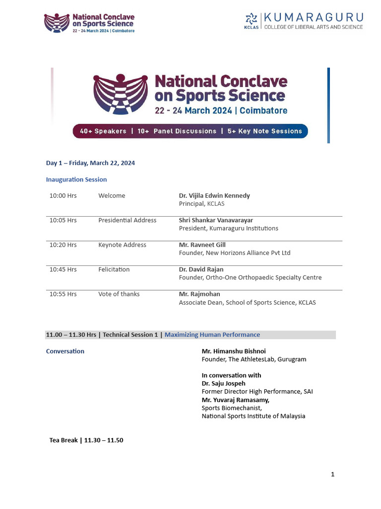 NCSS Agenda | PDF | Psychology