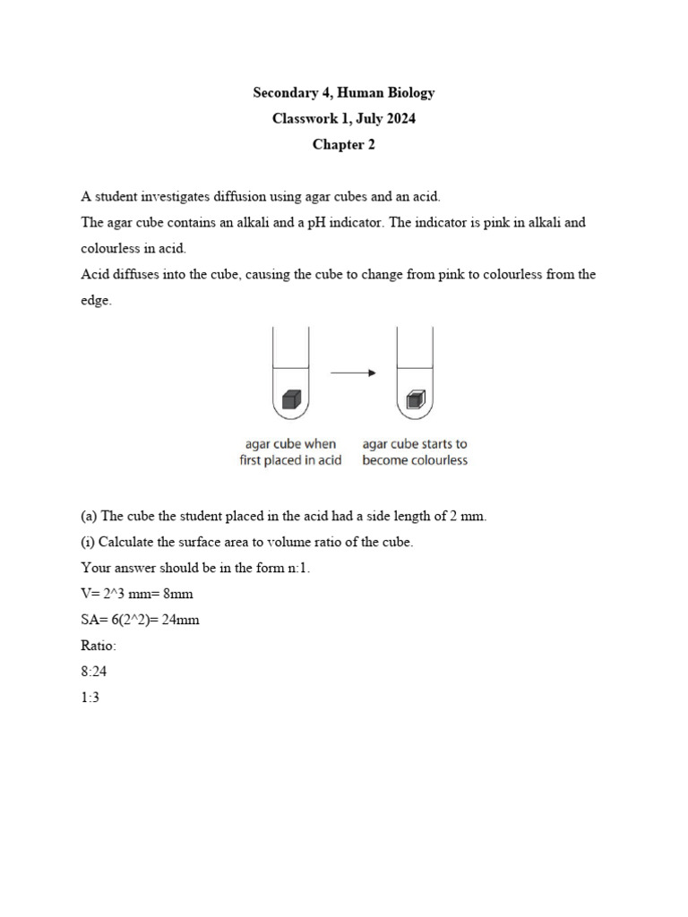 CW 1 July 2023 Jan Paper 2 Q.3 Jelly and Acid | PDF | Diffusion | Acid