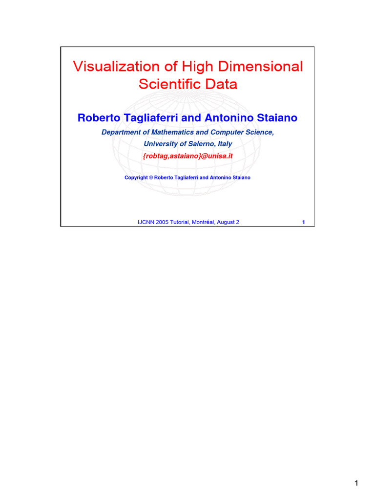 Visualization of High Dimensional Scientific Data | PDF | Principal ...