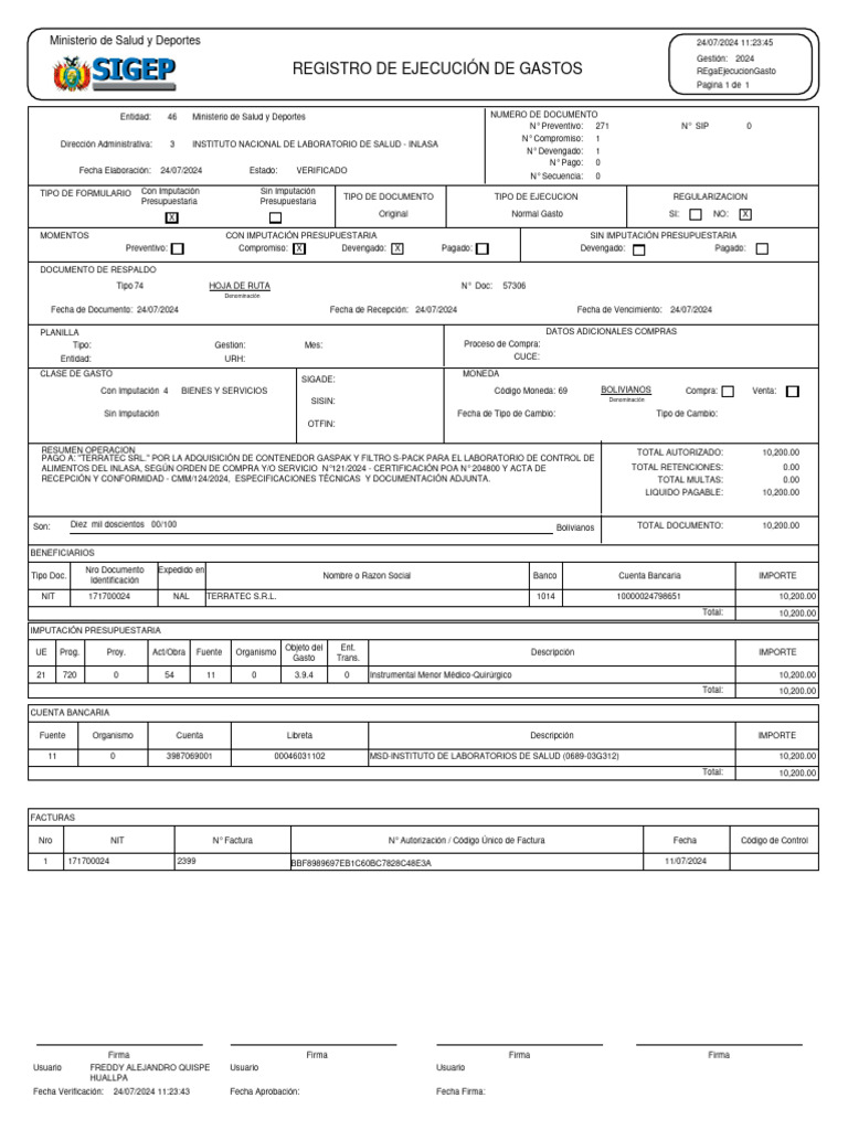 REgaEjecucionGasto 2345 | PDF