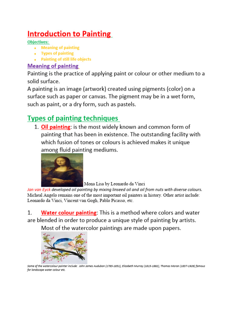 Introduction To Painting | PDF | Paintings | Oil Painting