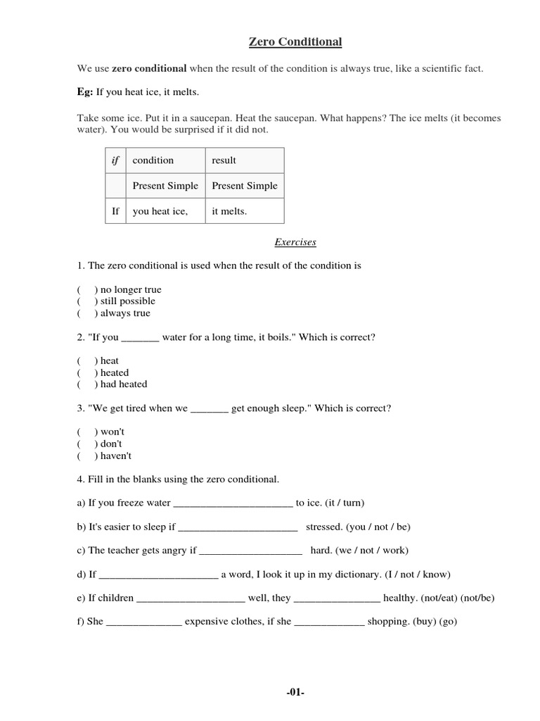 Chapter 3 - Zero and First Conditionals 2023 A | Download Free PDF | Water