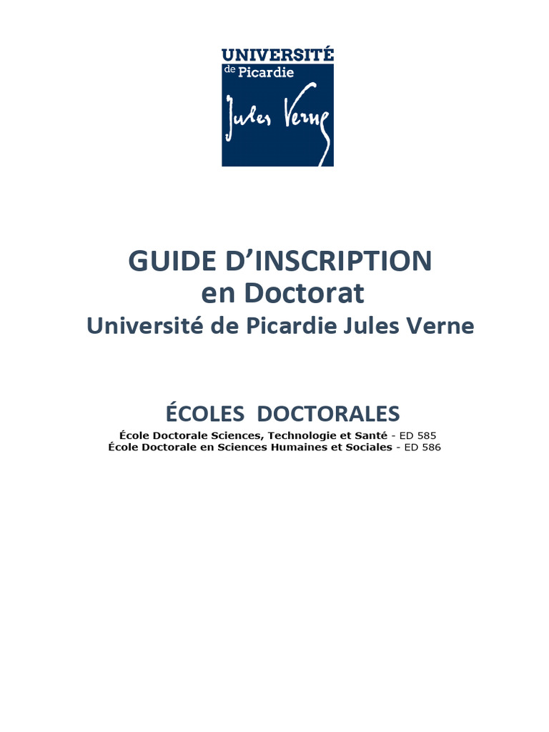 Inscription en Doctorat à l'UPJV | PDF | Doctorat | Academia