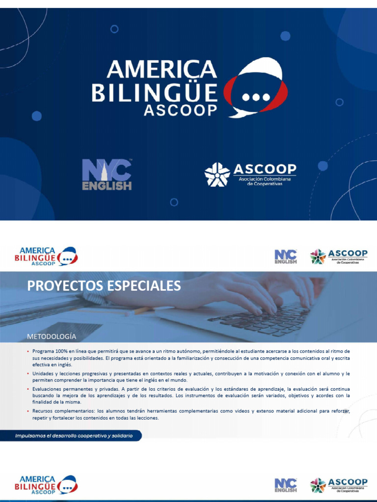 Presentacion America Bilingue Estudiantes | PDF | Evaluación | Tableta