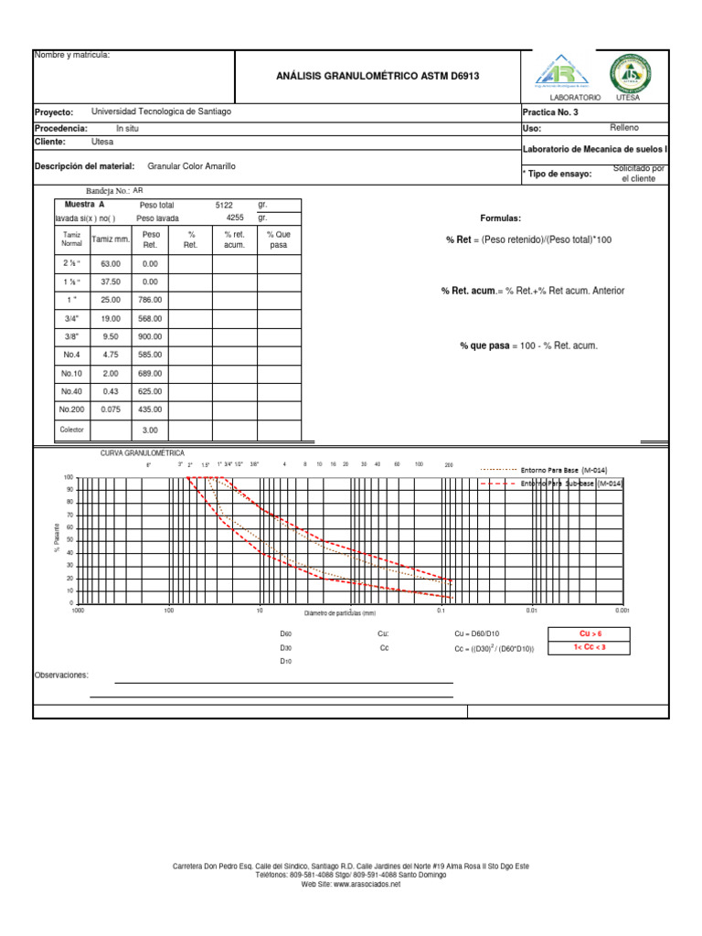 Tarea 3. GranulometrÃ A MecÃ¡nica | PDF