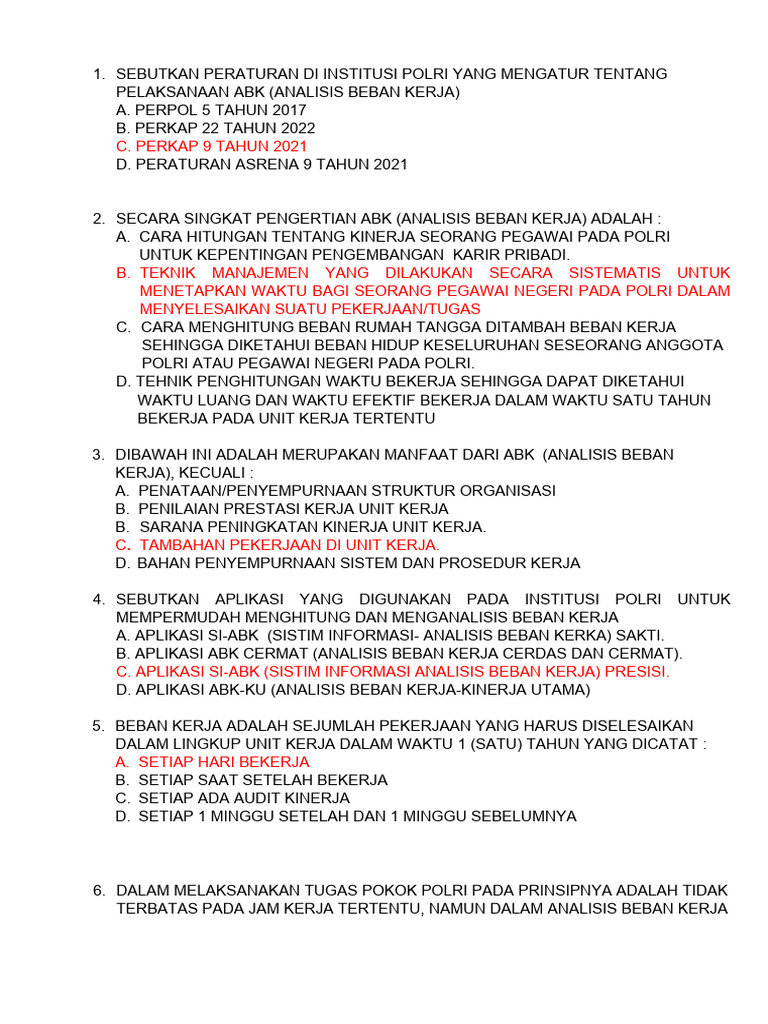 soal ujian ABK PAMA FUNGREN 2023 | PDF