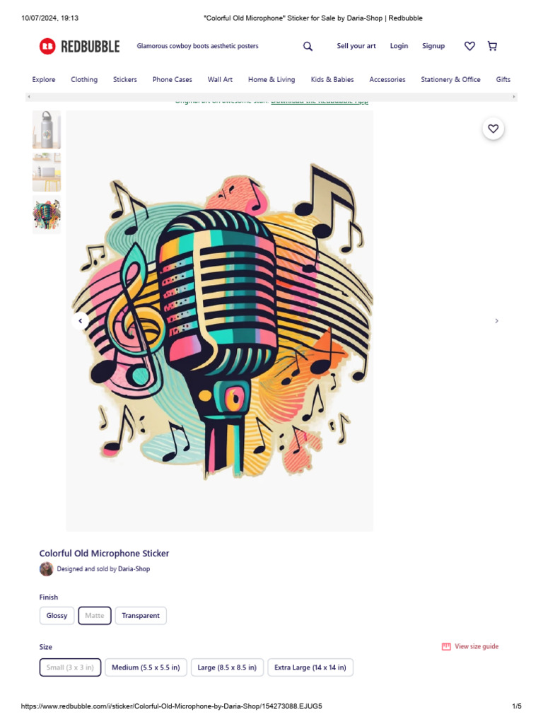 Colorful Old Microphone - Sticker For Sale by Daria-Shop - Redbubble | PDF