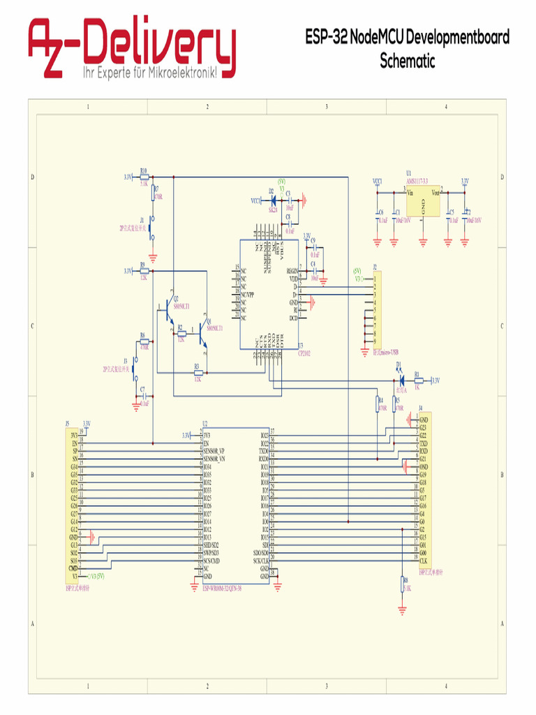 ESP-32 NodeMCU Developmentboard Schematic Korr | PDF