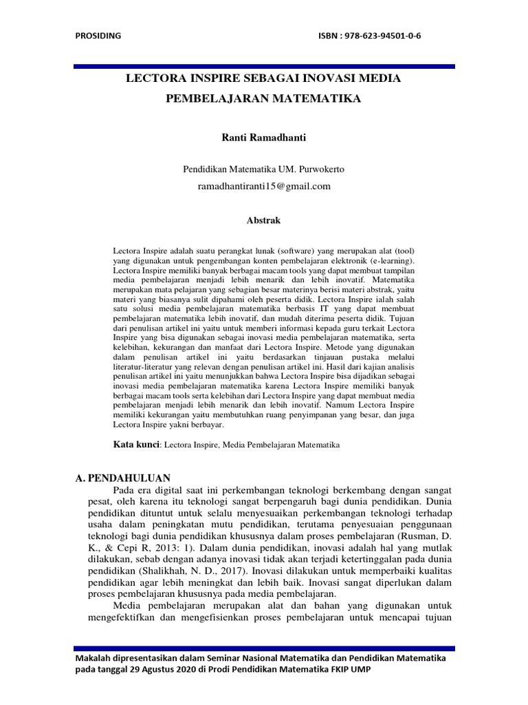 Jurnal Kekurangan Lectora - Ranti 2020 | PDF