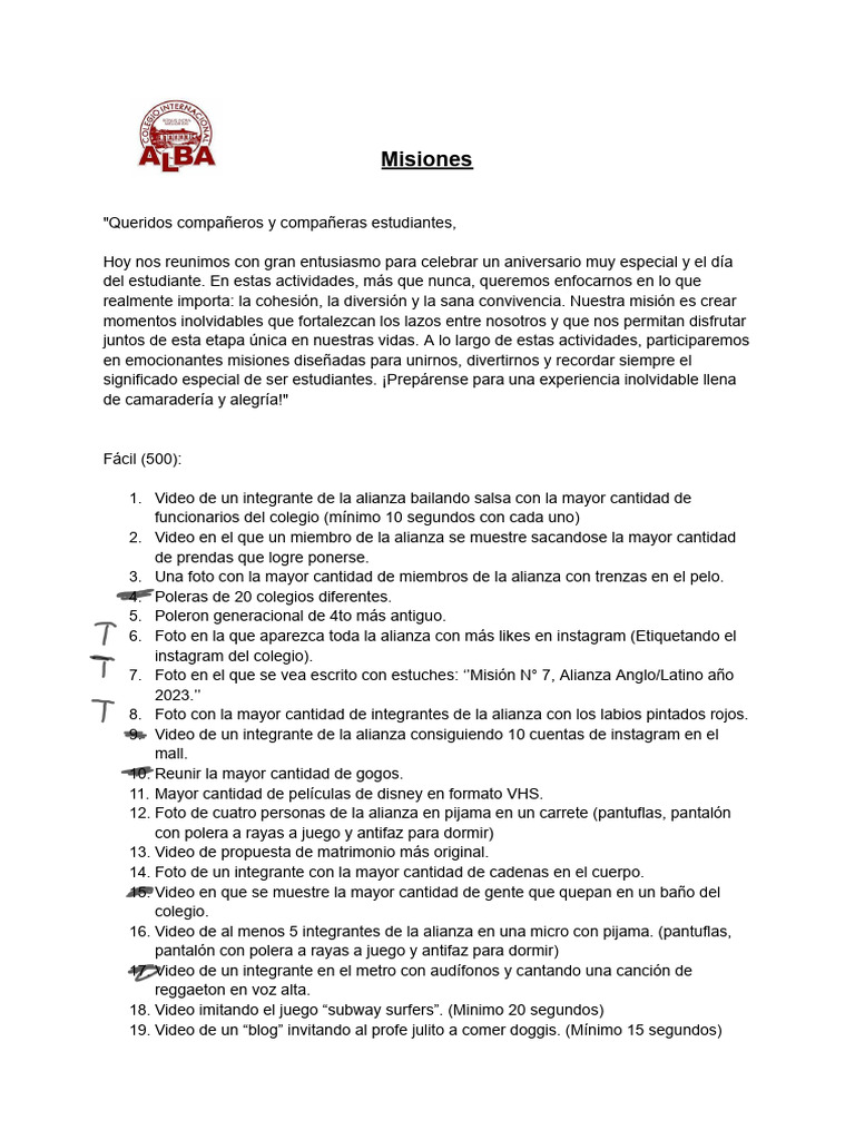 Misiones Alianza | PDF