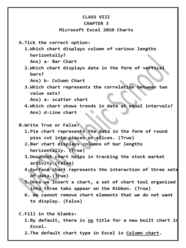 Chapter 3 Class 8 | PDF | Chart | Microsoft Excel