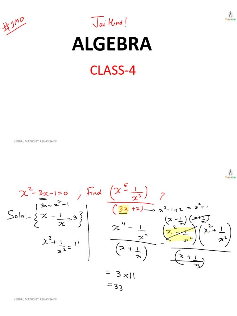 CLASS-4 Qa Algebra 25 Oct | PDF | Mathematics | Science