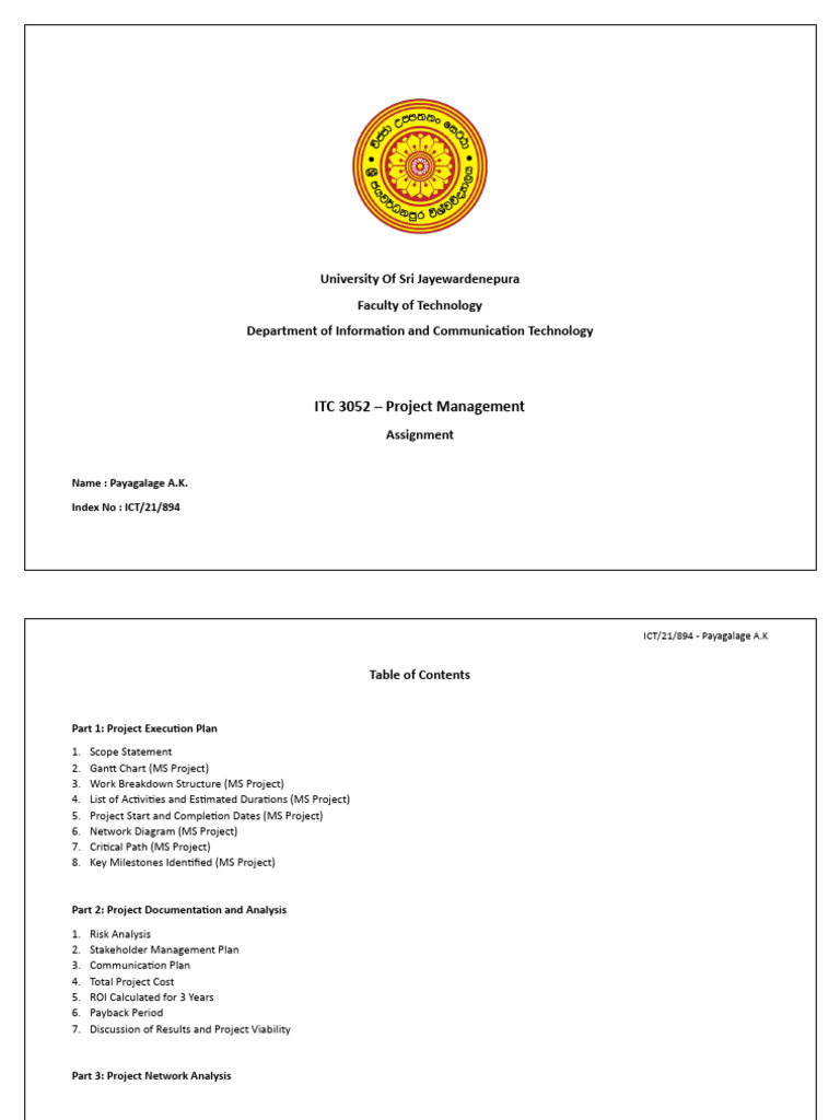 ICT21894 | Download Free PDF | Return On Investment | Project Management