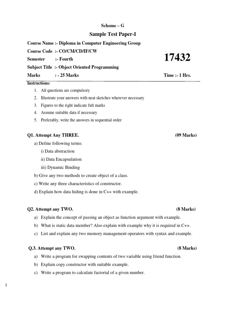 Object Oriented Programming Cm If Pdf Pointer Computer Programming C