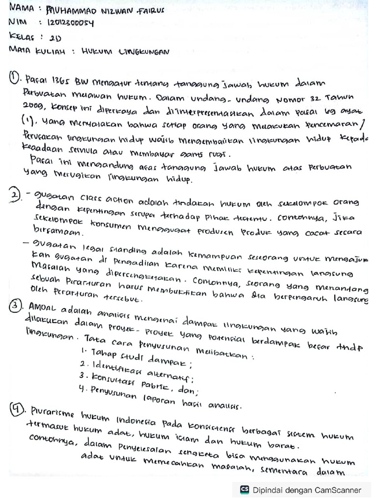 M. Nizwan Fairus - Huk - Lingkungan - UAS | PDF