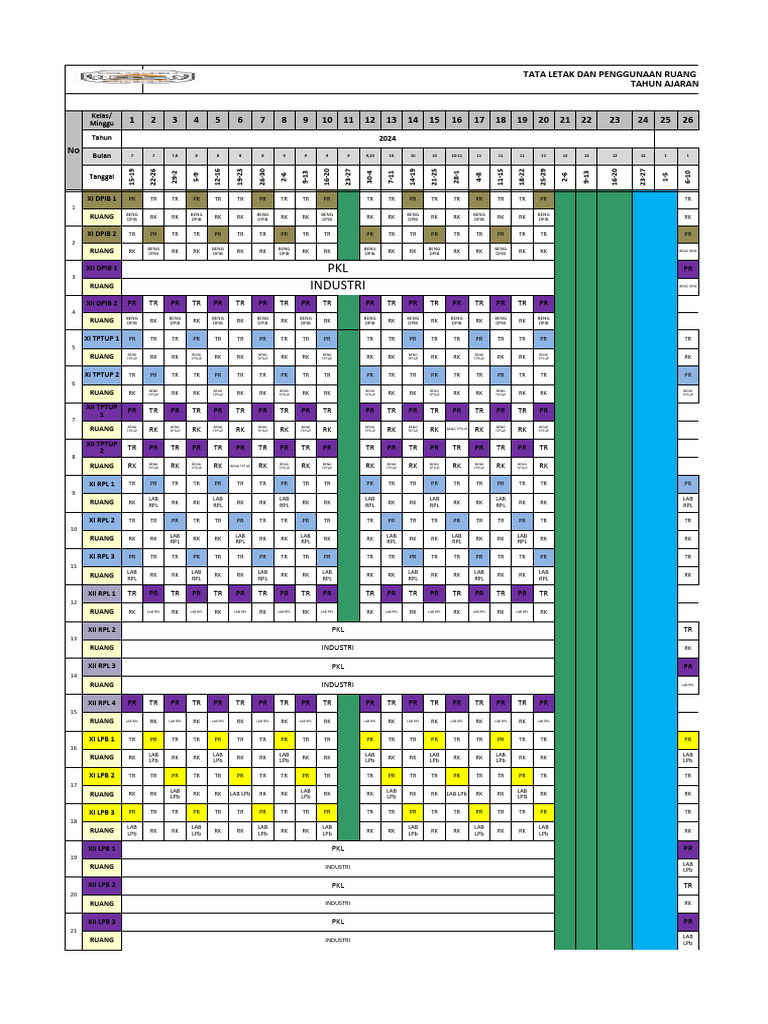 Layout Jadwal Blok Kelas XI Dan XII | PDF