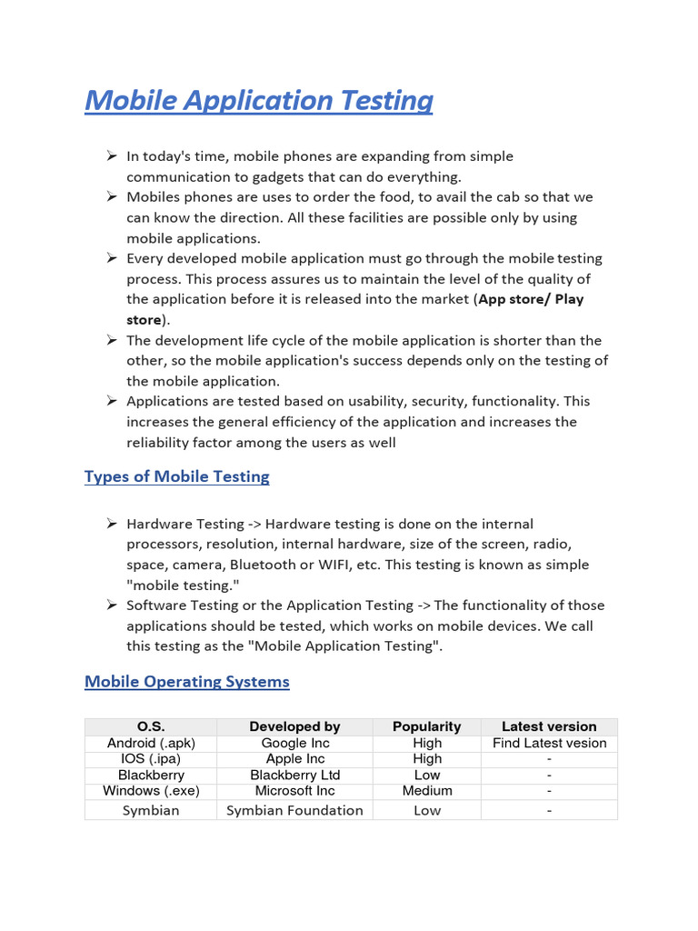 Mobile Pdf Mobile App Android Operating System