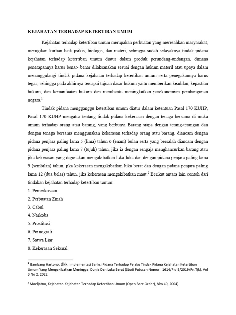 Kejahatan Terhadap Ketertiban Umum | PDF