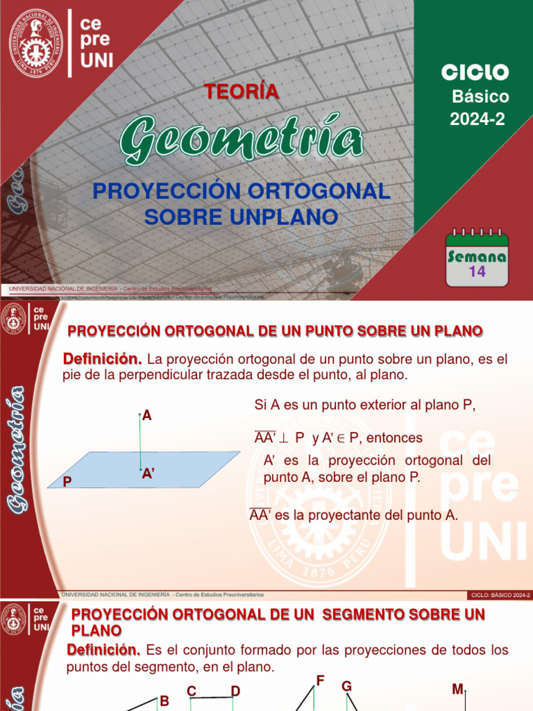S14 Proyección Ortogonal y Ángulo Diedro Teoría Básico 2024-2 | PDF ...