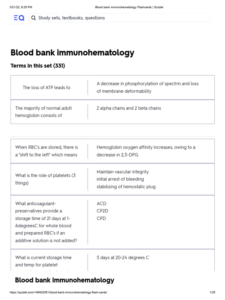 Blood Bank Immunohematology Flashcards Quizlet | PDF | Antibody | Dna