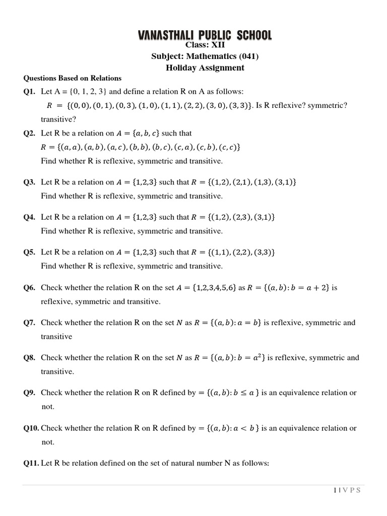 Holiday Assign | PDF | Function (Mathematics) | Mathematical Analysis