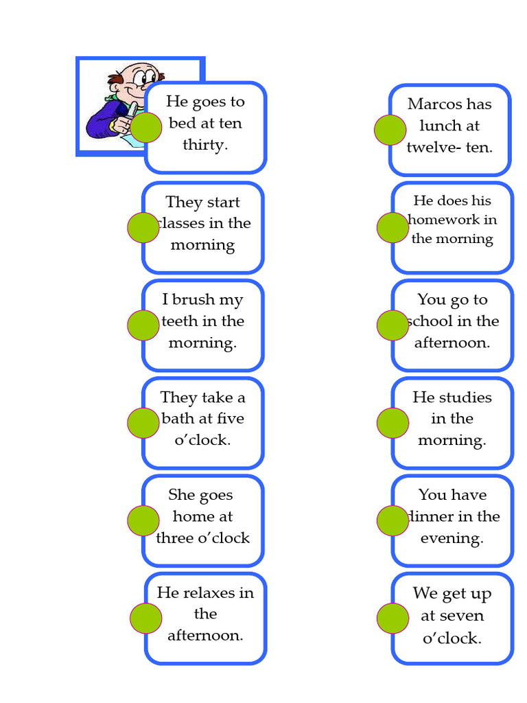 Domino Daily Routine Kids Flashcards Role Plays Drama and Improvisation ...