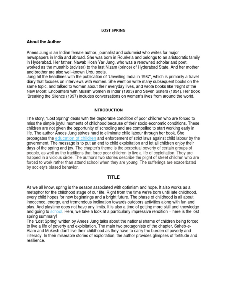 lost spring final | PDF