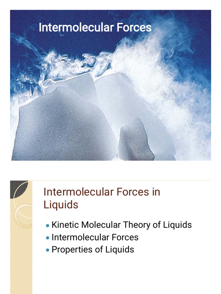 Intermolecular Forces in Liquids-1 | PDF | Intermolecular Force ...