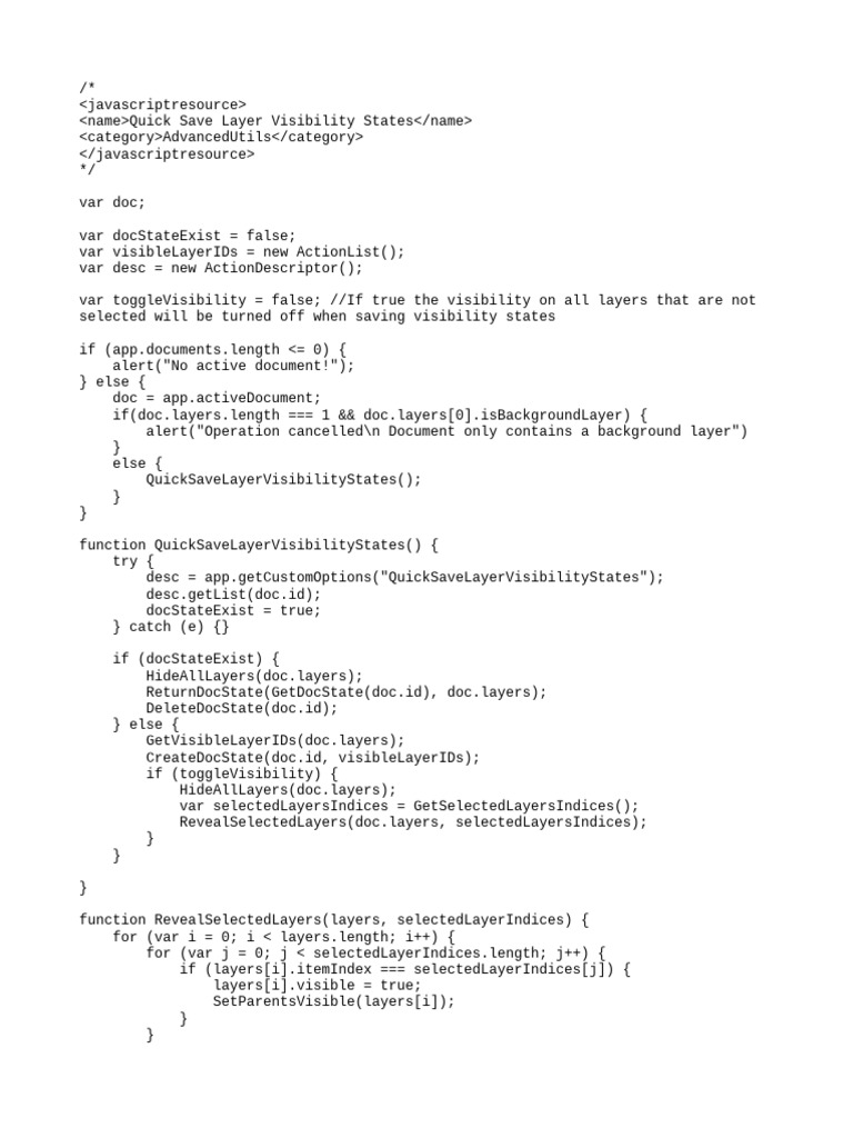 Quick Save Layer States Script | PDF | Teaching Methods & Materials ...