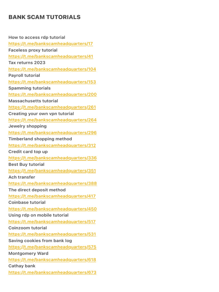 BANK SCAM TUTORIALS | PDF