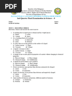 Science 8 3rd Quarter Exam Guide | PDF | Matter | Chemical Elements