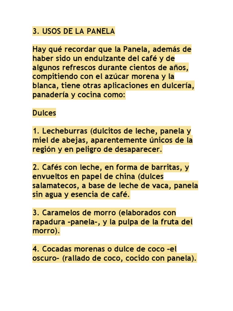 Panela y Recetas | PDF | Alimentos | Cocina
