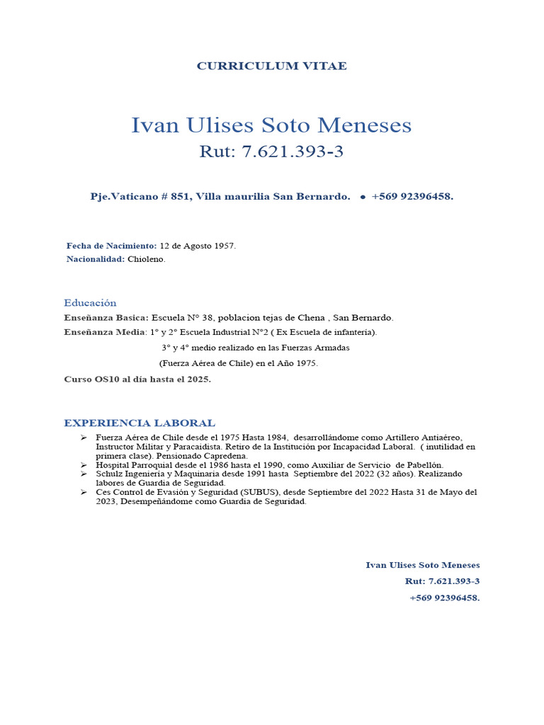 CURRICULUM VITAE Vecino Ivan | PDF