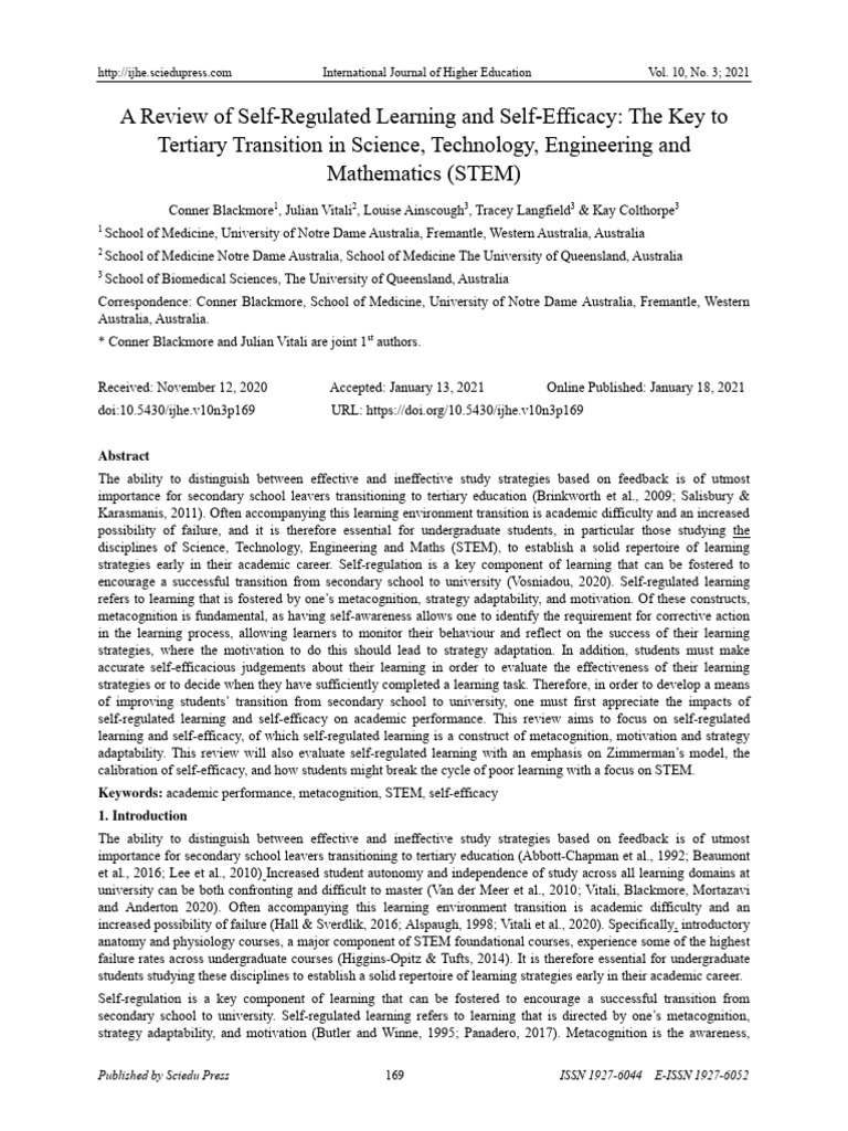 EJ1299952 | PDF | Self Efficacy | Metacognition