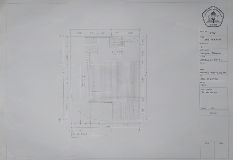 Tugas 1 - Denah Atap | PDF