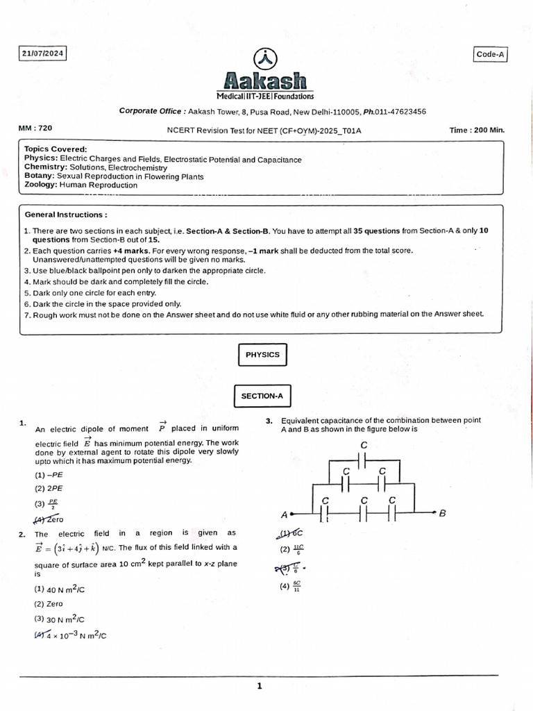 NRT 1 CODE A OYM Question Paper | PDF