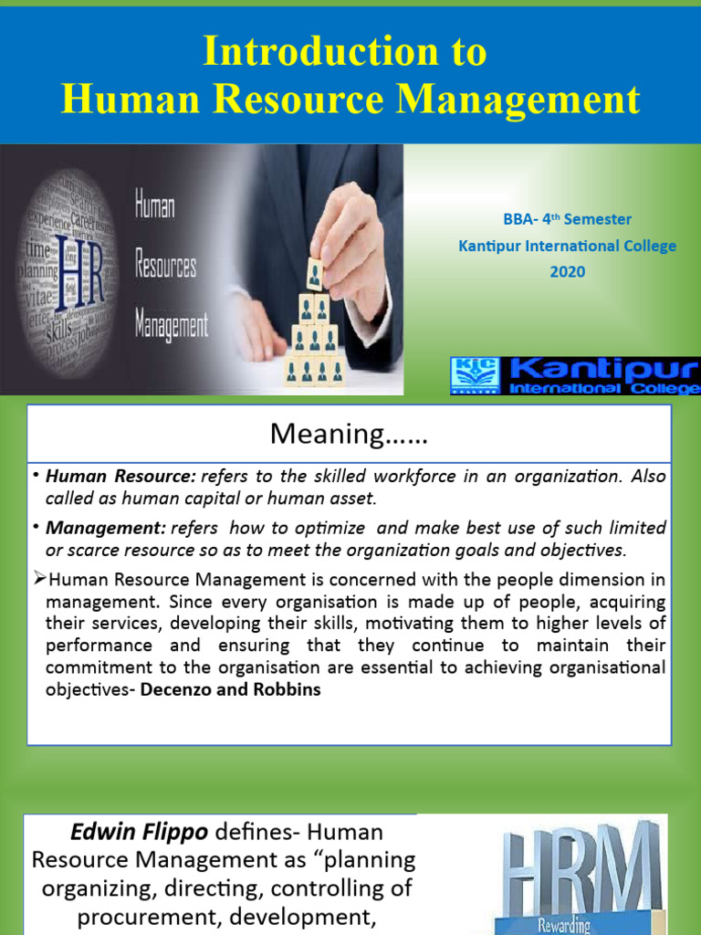 Introduction To HRM | PDF | Human Resource Management | Human Resources