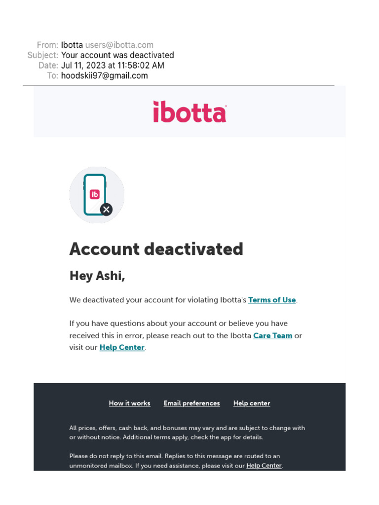 Your Account Was Deactivated | PDF
