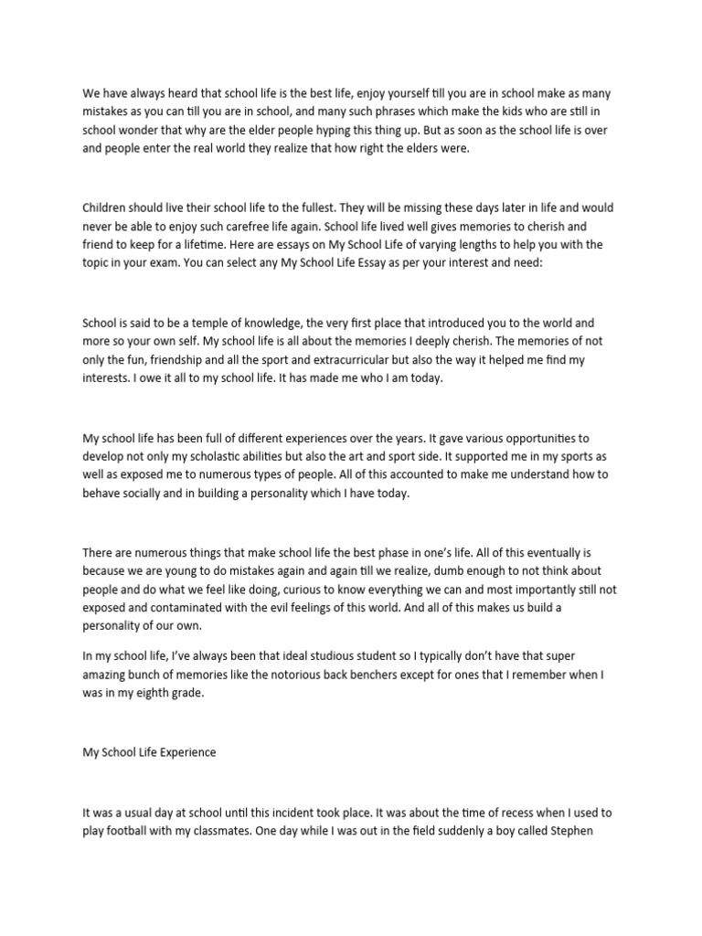 School life format | PDF | Schools