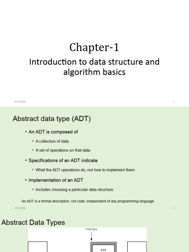 CHAPTER 1 Introduction To ADT and Algorithm Analysis Basics | PDF | Data Structure | Algorithms