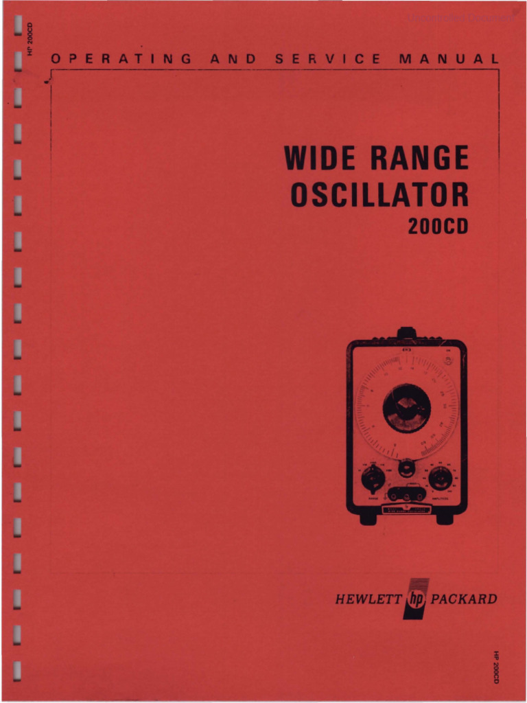 HP - 200CD-907 Wide Range Oscillator - Rev Aug. 1971 | PDF | Amplifier ...