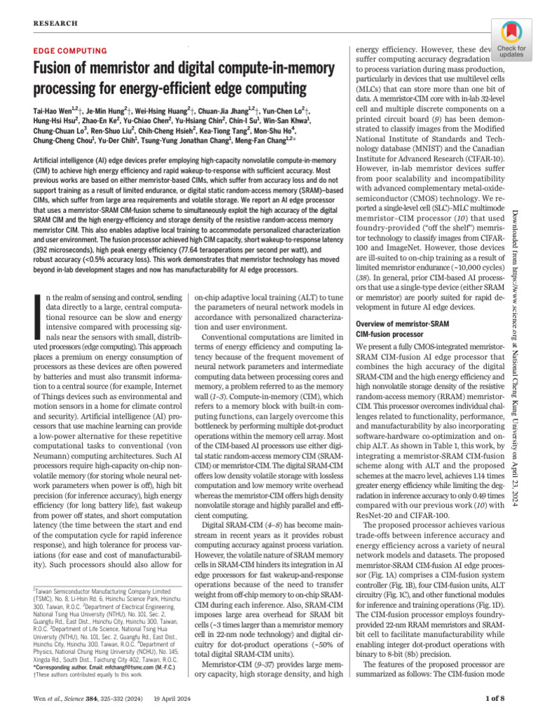 Fusion of Memristor and Digital Compute-In-memory Processing For Energy ...