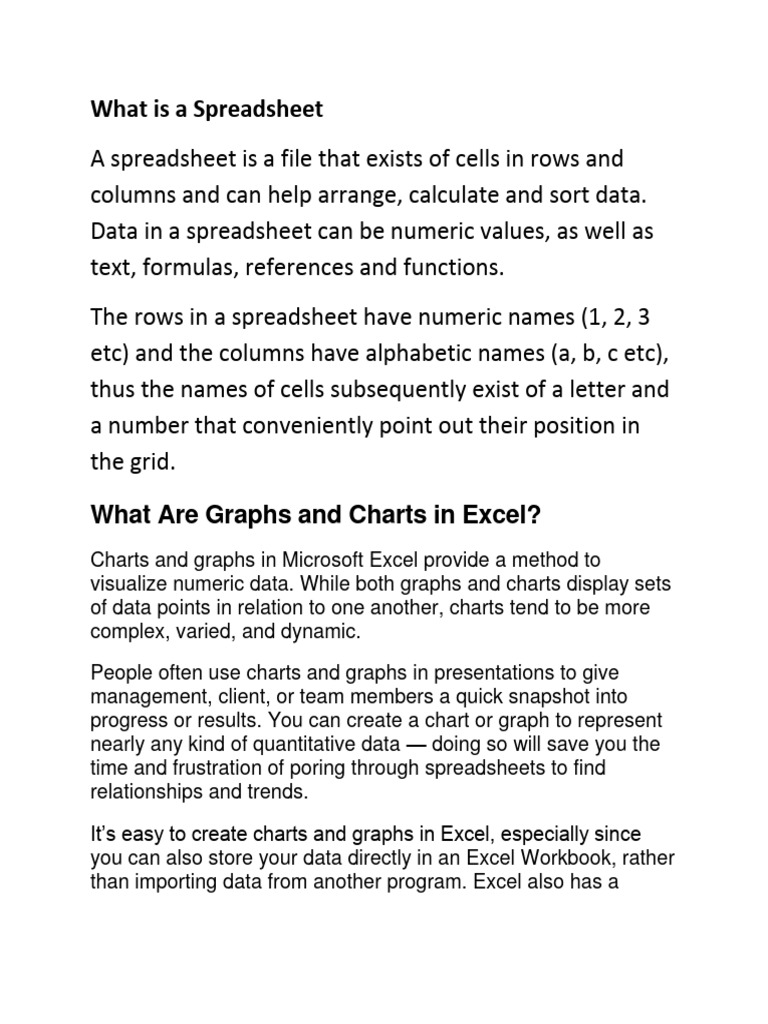 What Is A Spreadsheet | PDF | Spreadsheet | Microsoft Excel