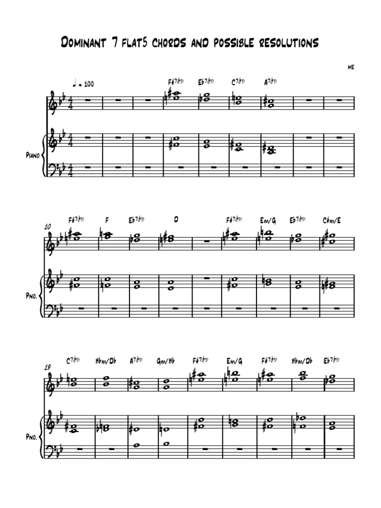 Dominant 7 Flat 5 Chords and Possible Resolutions For Chapman Stick | PDF
