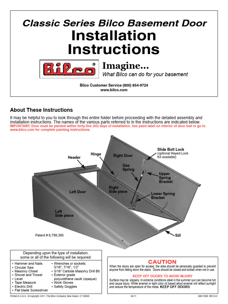 Bilco Installation Guide | PDF | Door | Framing (Construction)