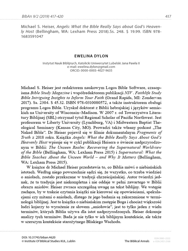 Michael S Heiser Angels What The Bible R | PDF