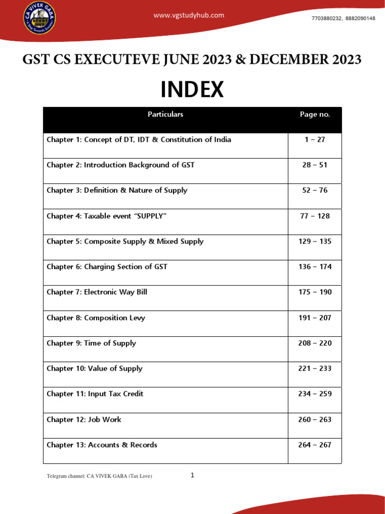 GST NOTES | Download Free PDF | Taxes | Direct Tax