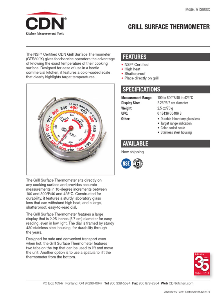 Hoja de Datos CDN - GTS800Xen | PDF | Thermometer | Equipment