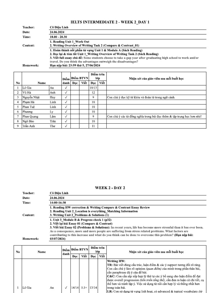 Ielts Intermediate 2 - Week 2 | PDF
